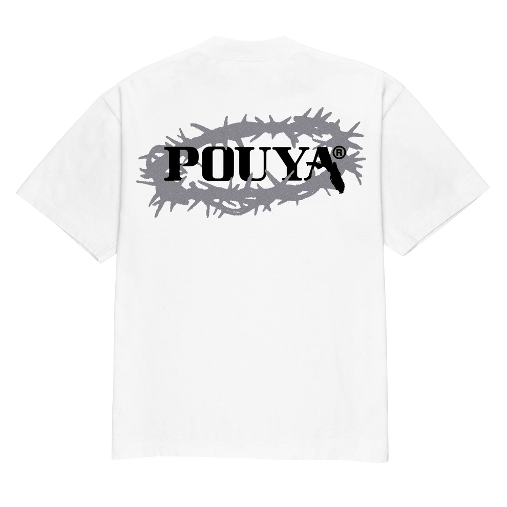 REFLECTIVE THORN LOGO T-SHIRT - WHITE – POUYA
